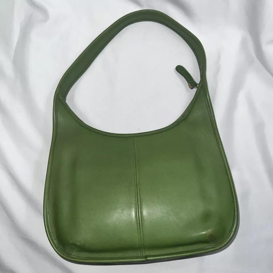 Rare Old Coach Ergo One Shoulder Bag Leaf Green Leather Vintage - Etsy