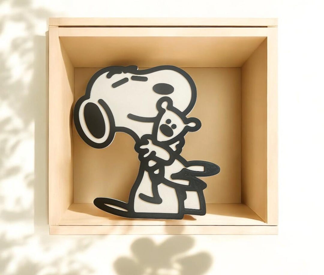 Snoopy Loving Wall Art – Peanuts-inspired 2D Nursery Decor 3D Printed ...