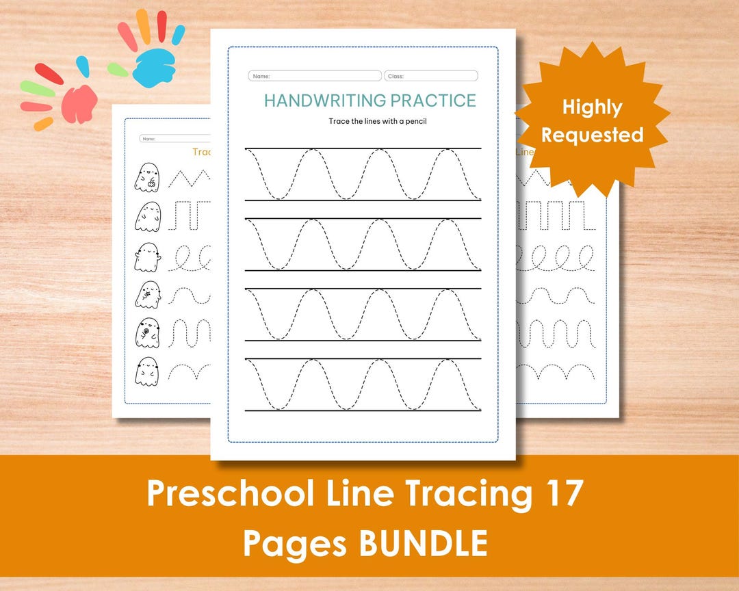 Line Trace Worksheets for Little Hands, Homeschool Essential - Etsy