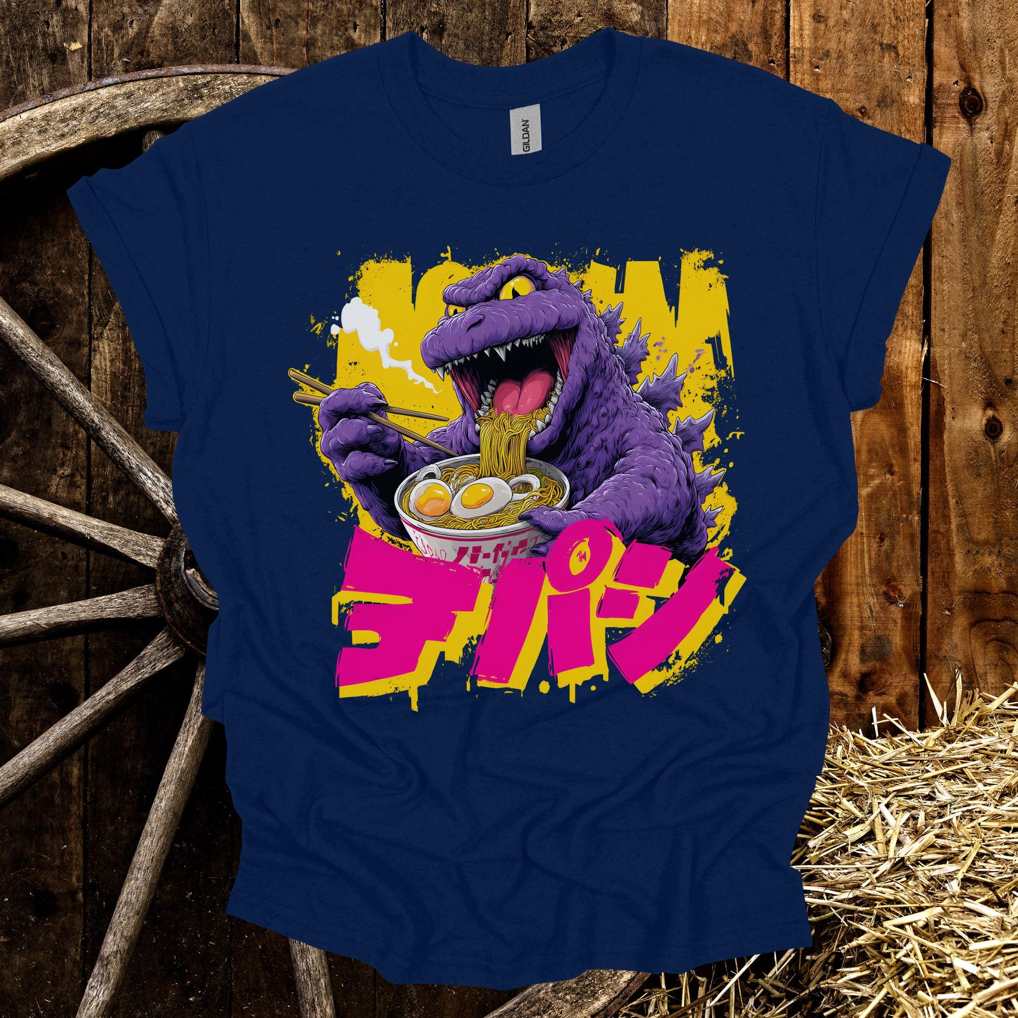 Godzilla Ramen Japanese Kaiju Noodle Monster T-shirt | Anime Food Art ...