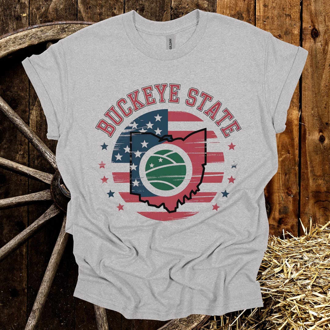 Ohio T-shirt: Vintage Distressed USA Flag Graphic Tee - Etsy
