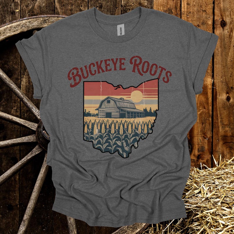 Vintage Ohio Farm T Shirt Buckeye Roots Graphic Tee Etsy Canada
