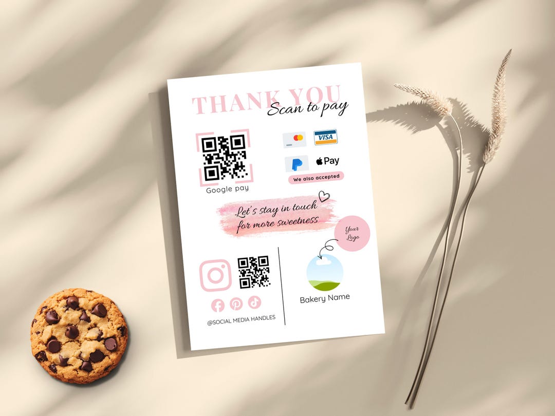 Bakery Scan to Pay Sign | QR Code Payment Template | Editable Canva ...