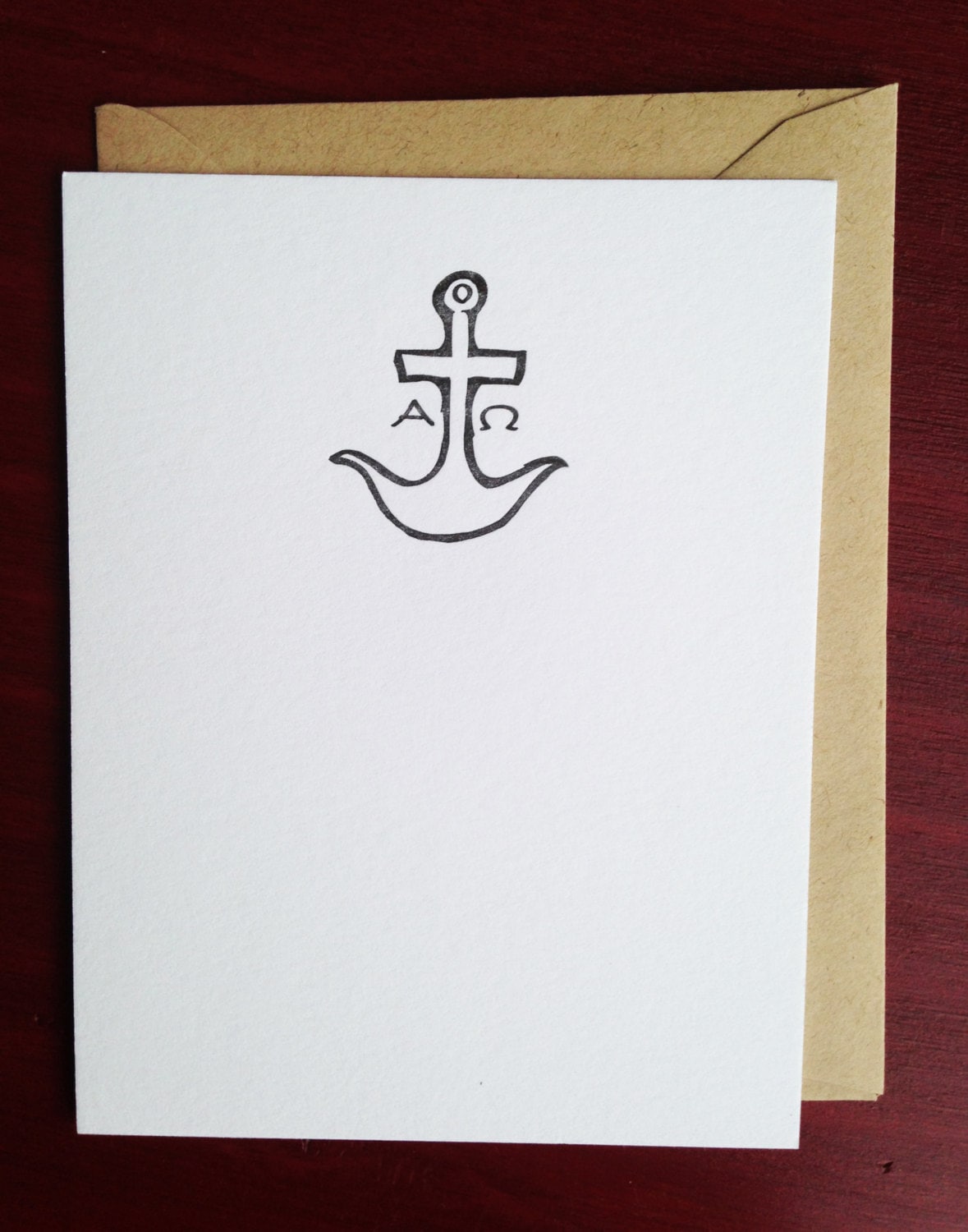 Letterpress - Anchor - Alpha & Omega - Early Christian Symbol - Etsy