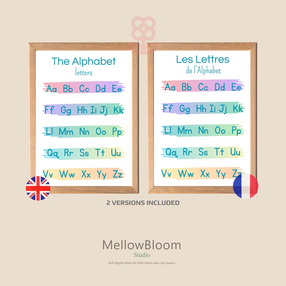 Printable Poster – the Letters of the Alphabet in French and English ...