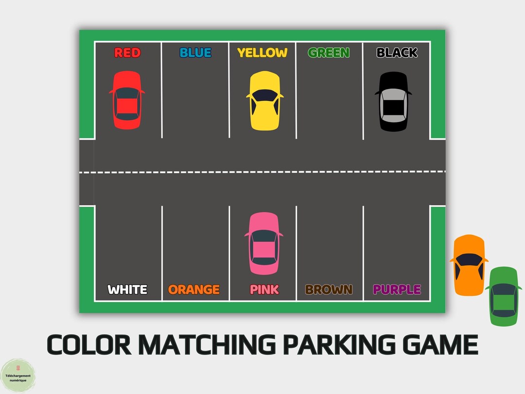 Color Matching Activity – Cars Color Park – Busy Book Pages – Sorting ...