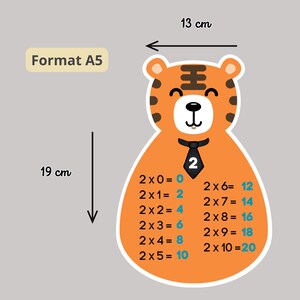 Printable Multiplication Tables Cards | Jungle Animals Math Learning ...