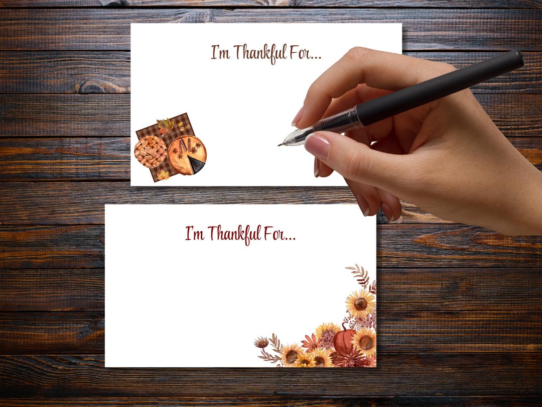 Thanksgiving Table Cards Printable Rustic Sunflower Pumpkin & Pie ...