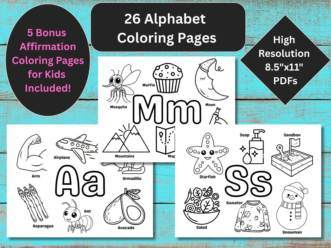 Alphabet Printable Coloring Pages Preschool Busy Book ABC Homeschool ...