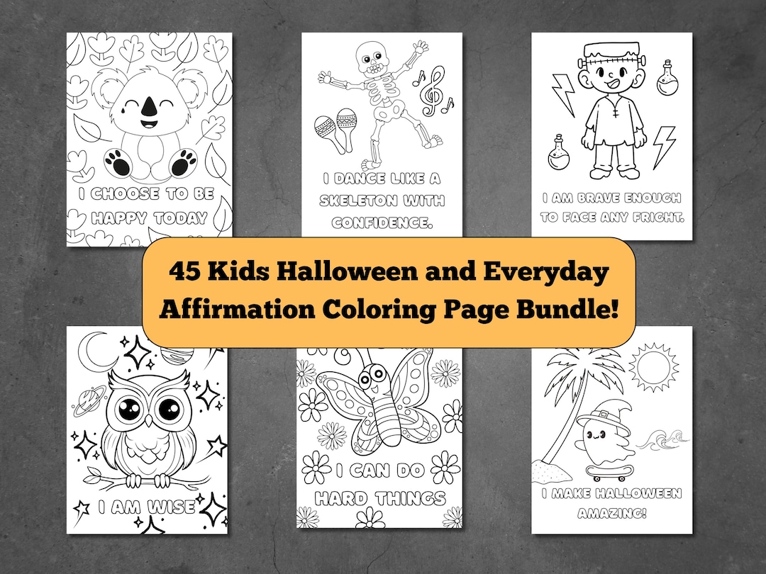 Kids Affirmation Coloring Book Printable 45 Positive Coloring Sheets 25 ...