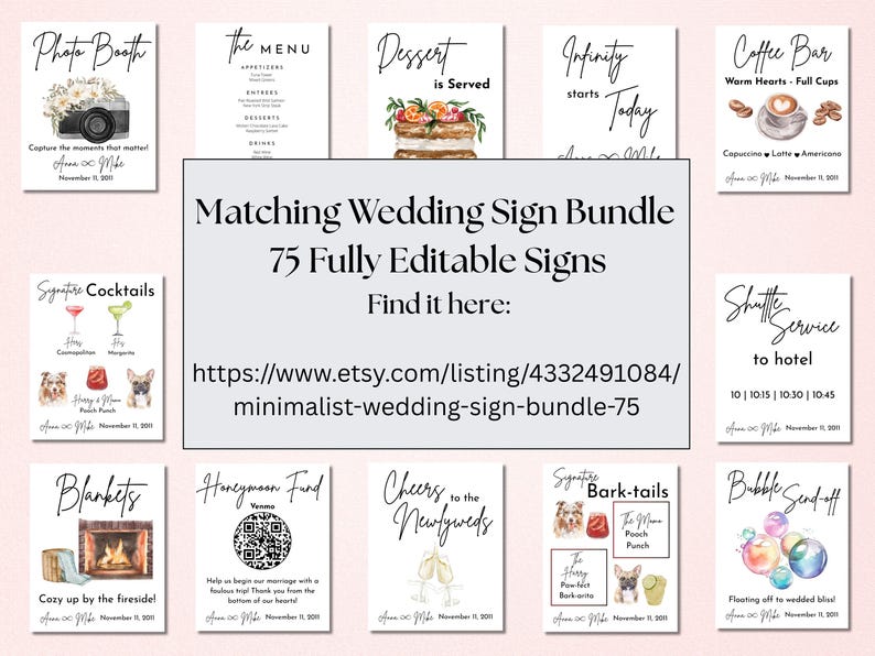 Coffee Bar Sign for Wedding Minimalist Printable Wedding Signage Bridal ...
