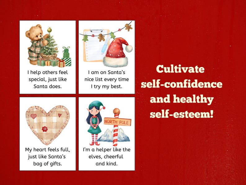 Christmas Affirmation Cards for Kids Printable 40 Positive Quote ...