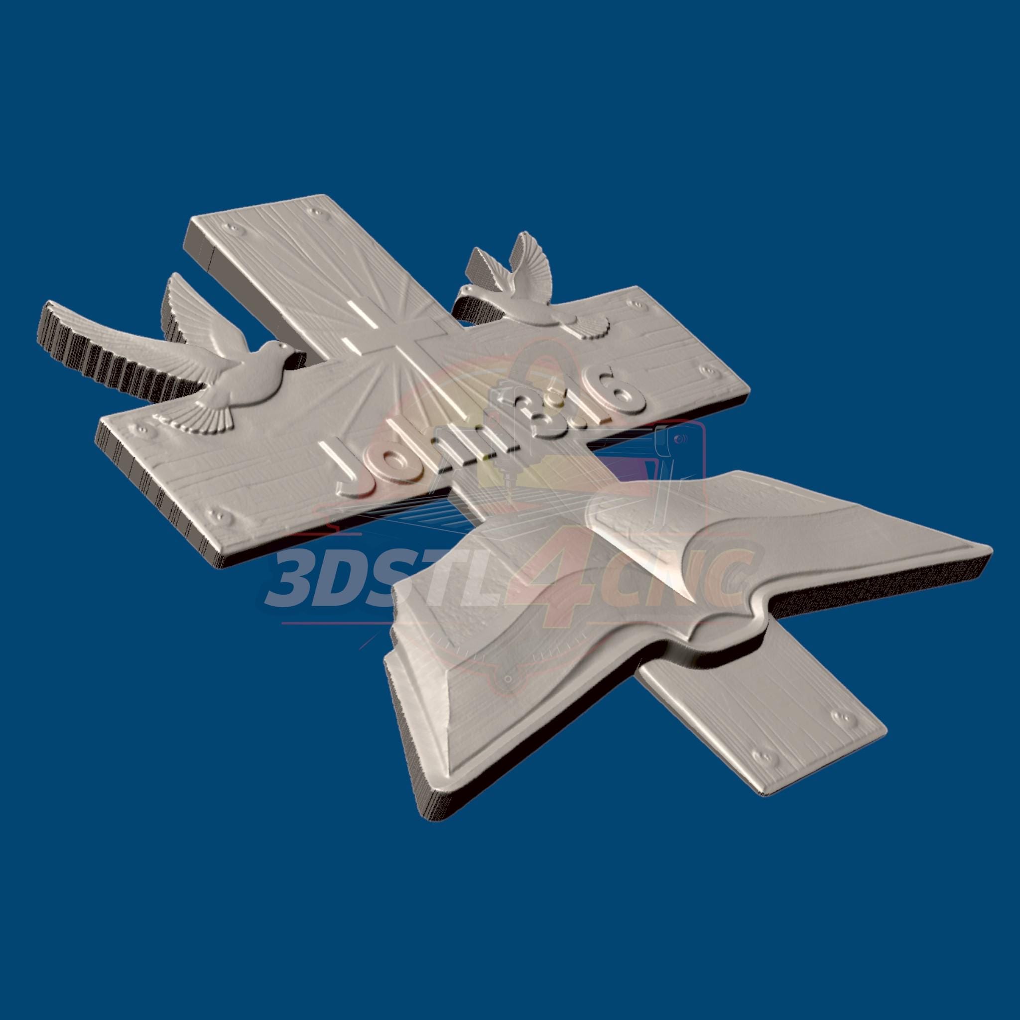 John 3:16 - Bible - Verse - 3D Stl Files - CNC - 3D Printing - Router ...