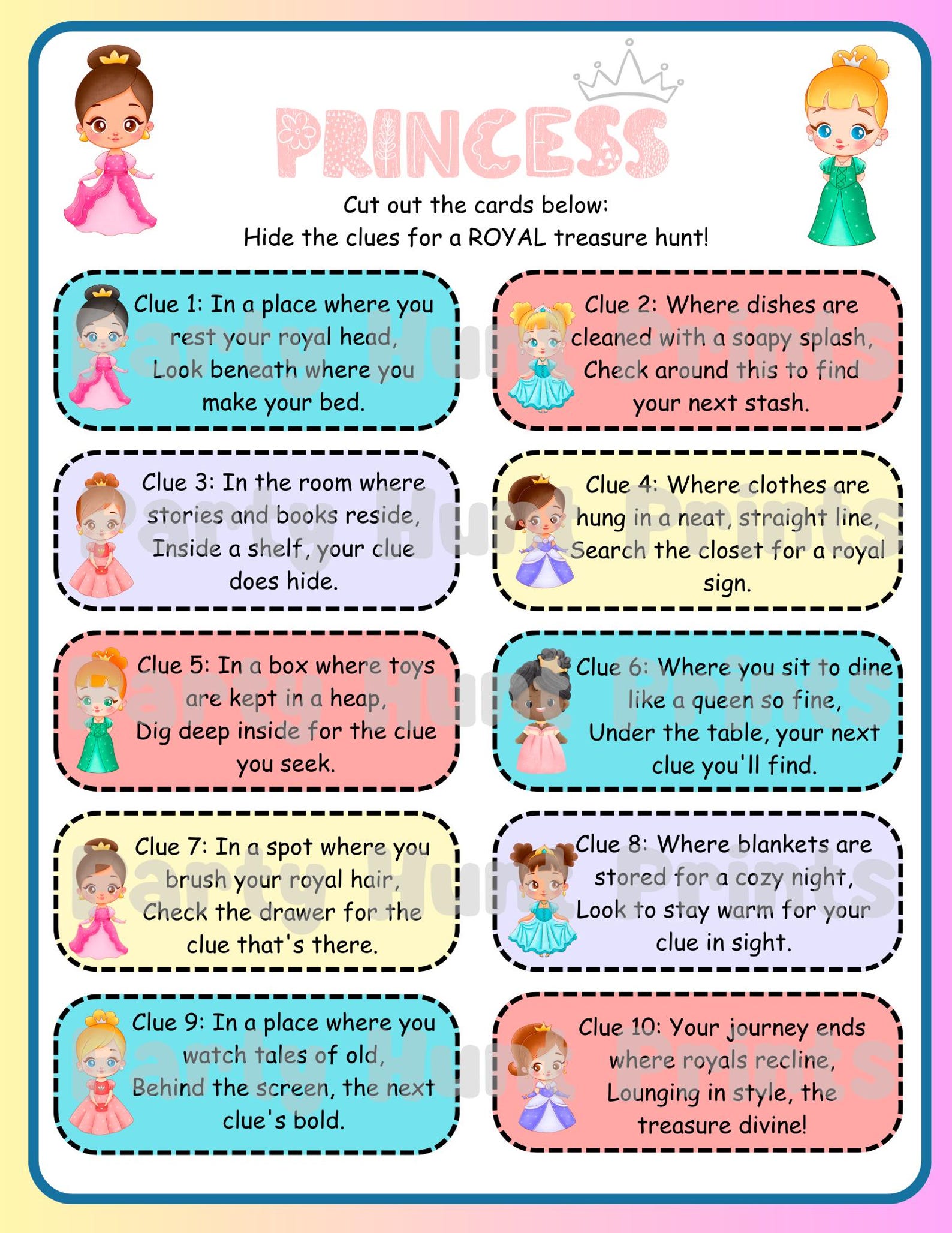 Princess Treasure Hunt Game - Etsy