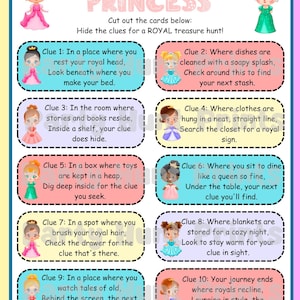 Princess Treasure Hunt Game - Etsy