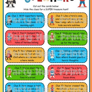 Superhero Treasure Hunt Game - Etsy