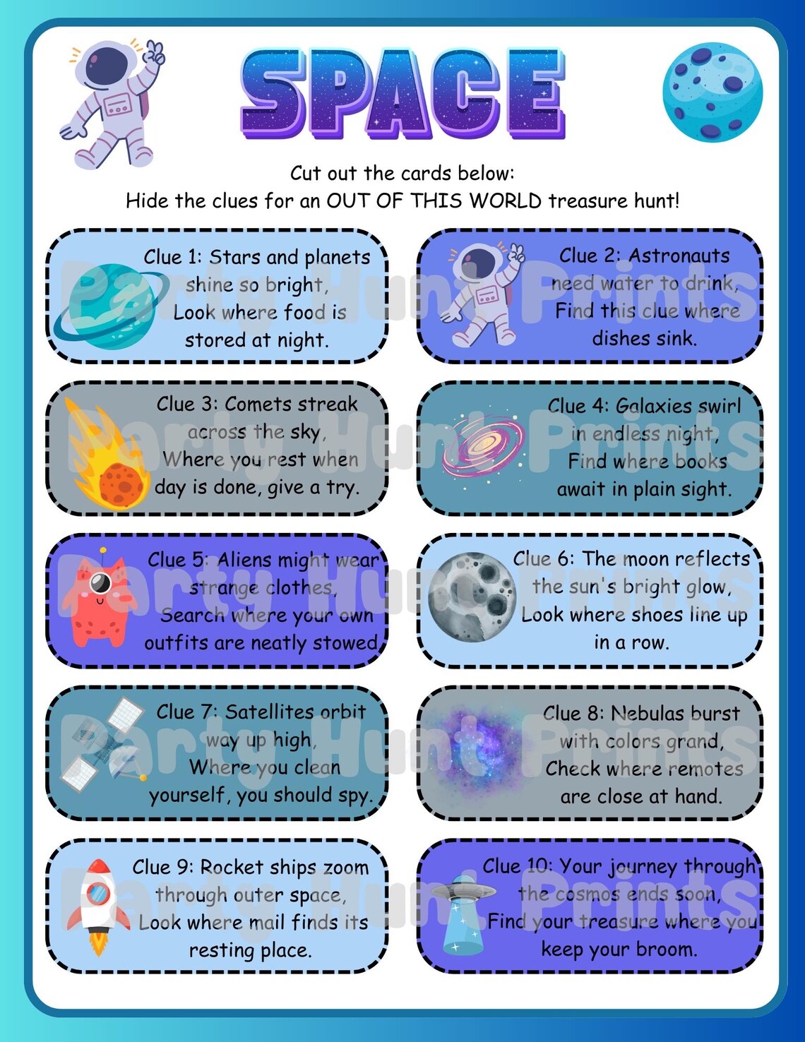 Outer Space Treasure Hunt Game - Etsy