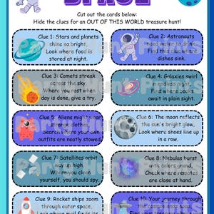 Outer Space Treasure Hunt Game - Etsy