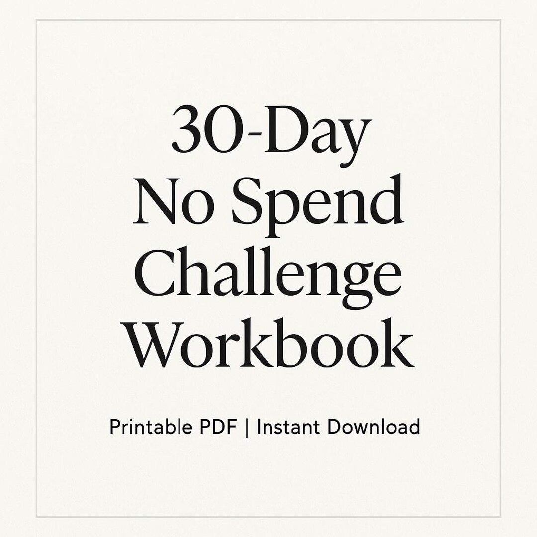 30-day No Spend Challenge Workbook | Printable PDF | Daily Savings ...