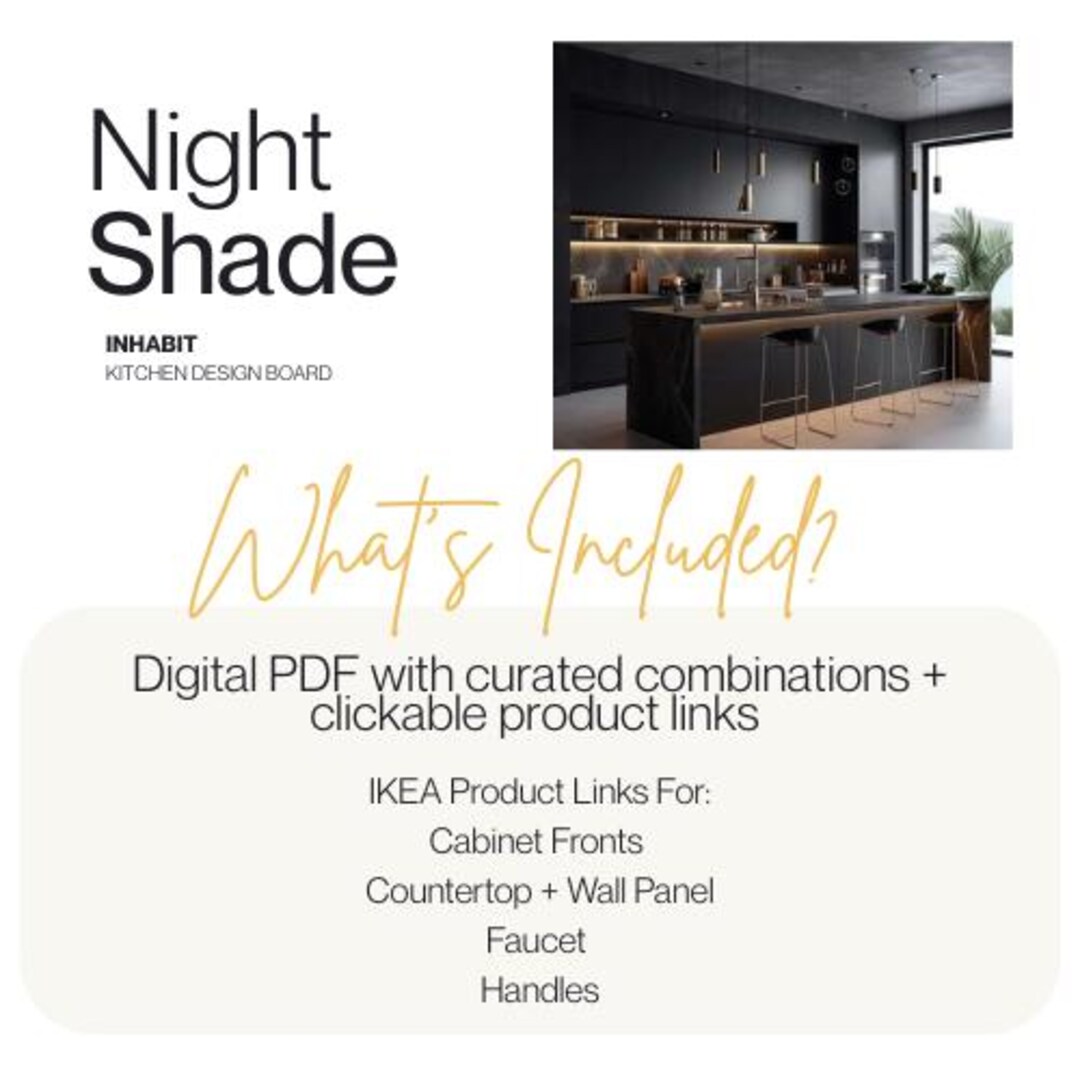 Night Shade IKEA Kitchen Design Package: Digital Mood Board + Product ...