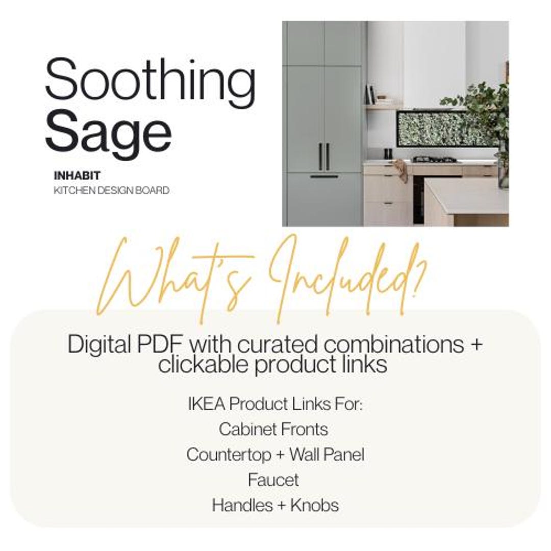 Soothing Sage IKEA Kitchen Design Package: Digital Mood Board + Product ...