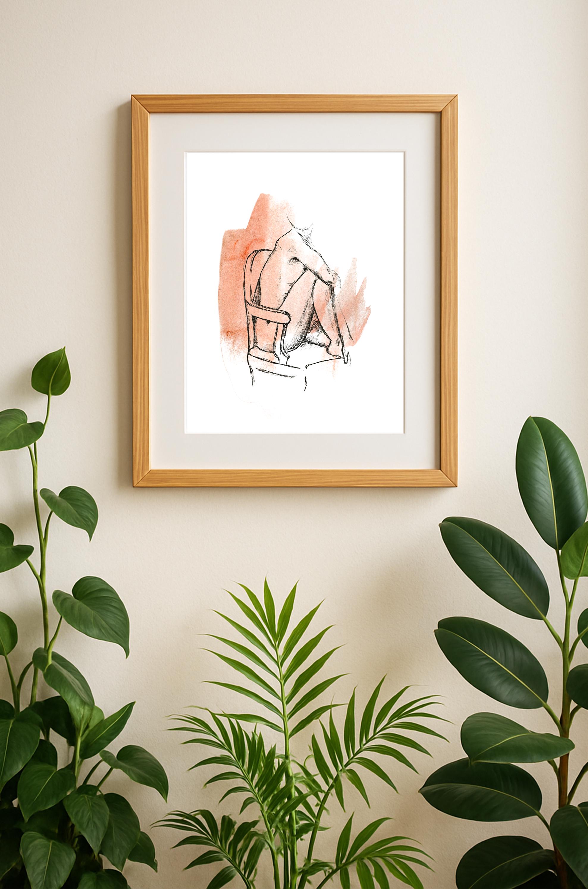 Minimalist Figure Drawing – Female Body Line Art, Watercolor Sketch ...