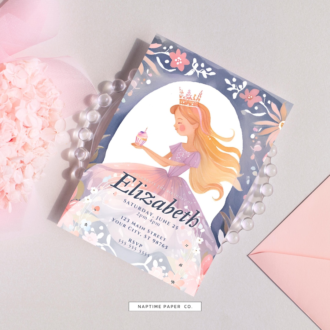 Editable Princess Birthday Invitation | Fairytale Party Invite | Pink ...