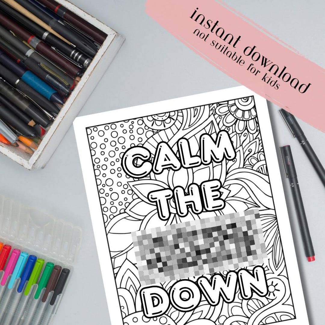Swear Word Mandala Coloring Pages | Printable Adult Coloring Set ...