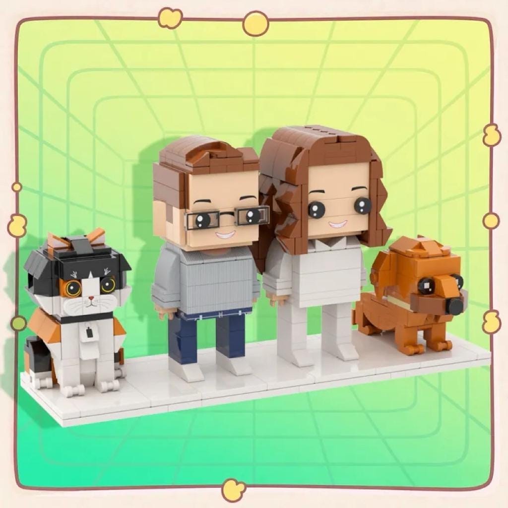 Custom Brick Family Portrait: Personalized Building Block Figures With ...