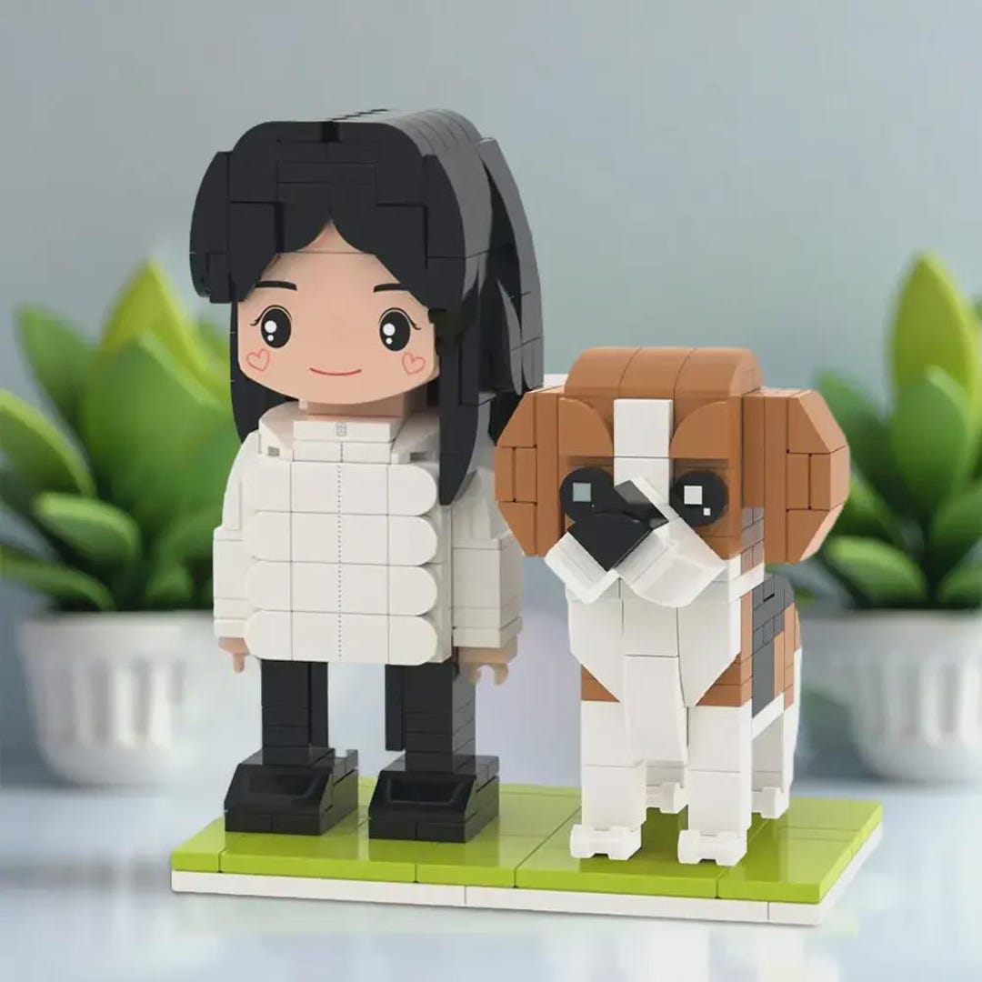 Custom Brick Figure With Dog: Personalized Pet Memory Gift - Etsy