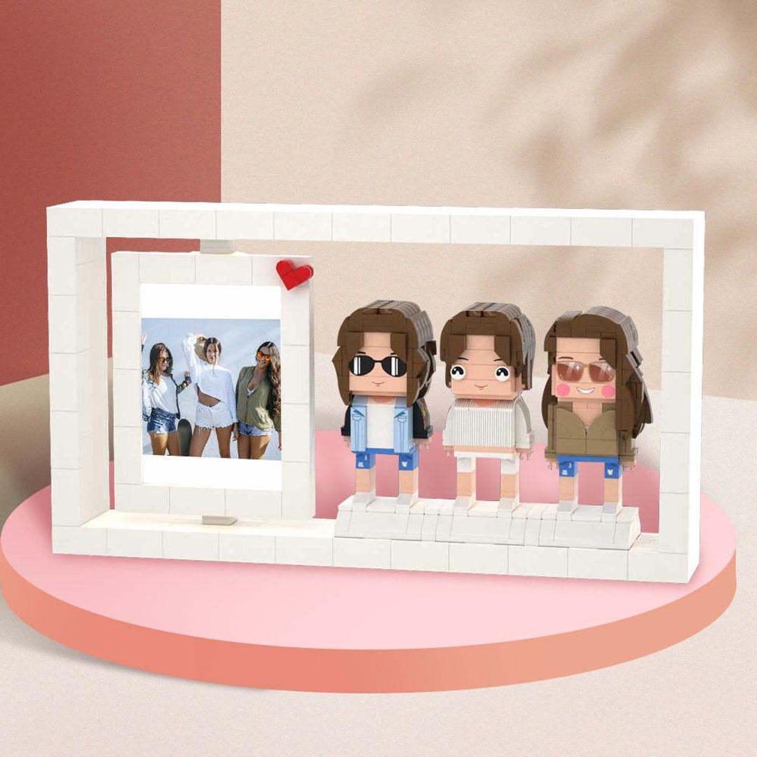 Custom Brick Figure Gift With Photo Frame, 3 Personalized Mini ...