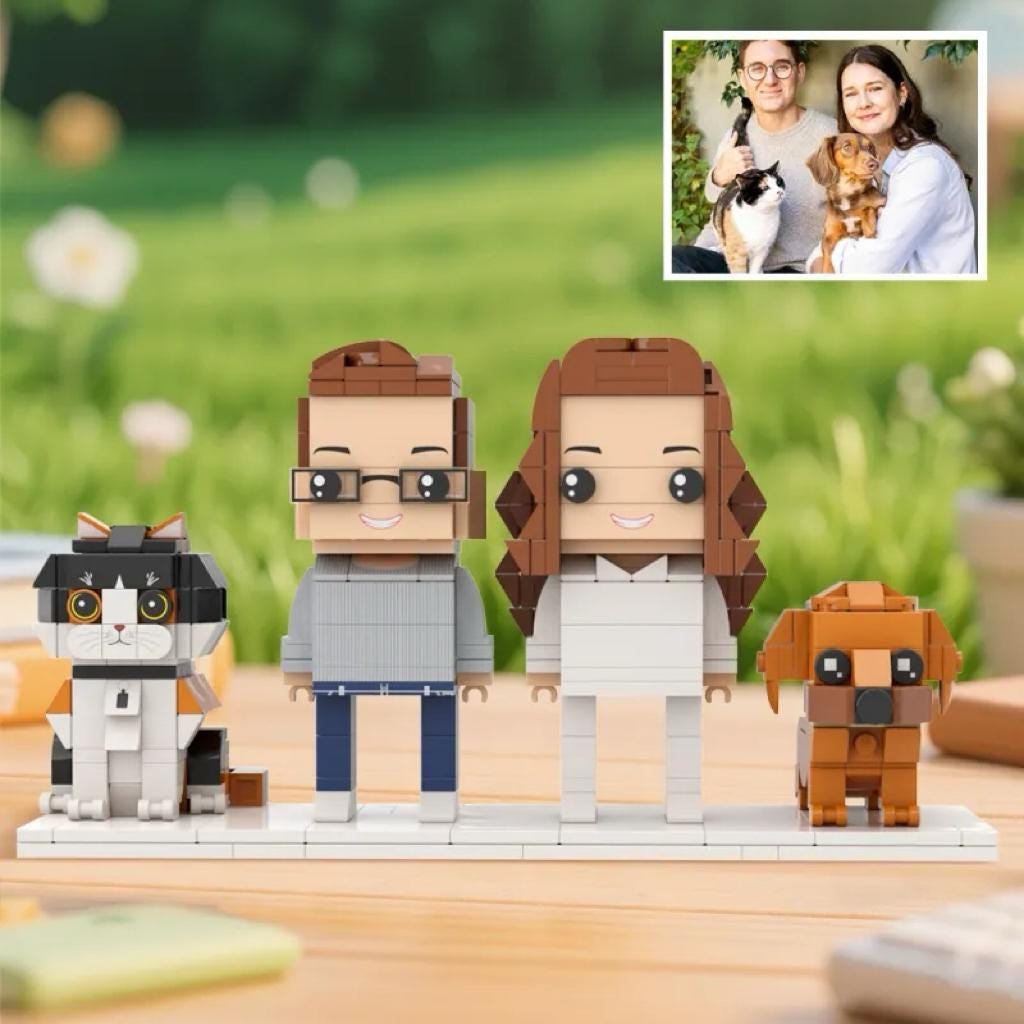 Custom Brick Family Portrait: Personalized Building Block Figures With ...