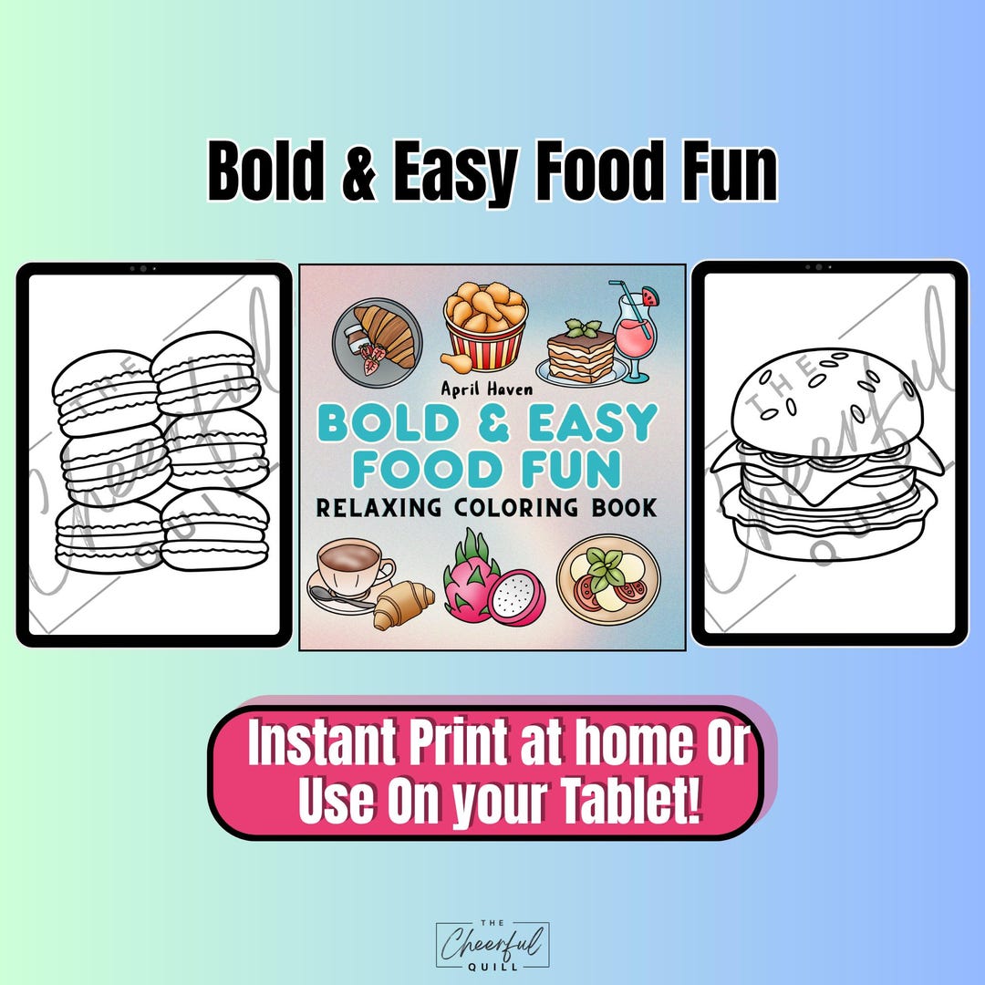 Bold and Easy Food Coloring Pages Printable | Simple Cute Food Coloring ...