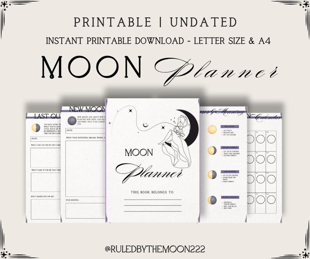Moon Phase Journal: 36-page Undated Lunar Astrology Planner - Etsy