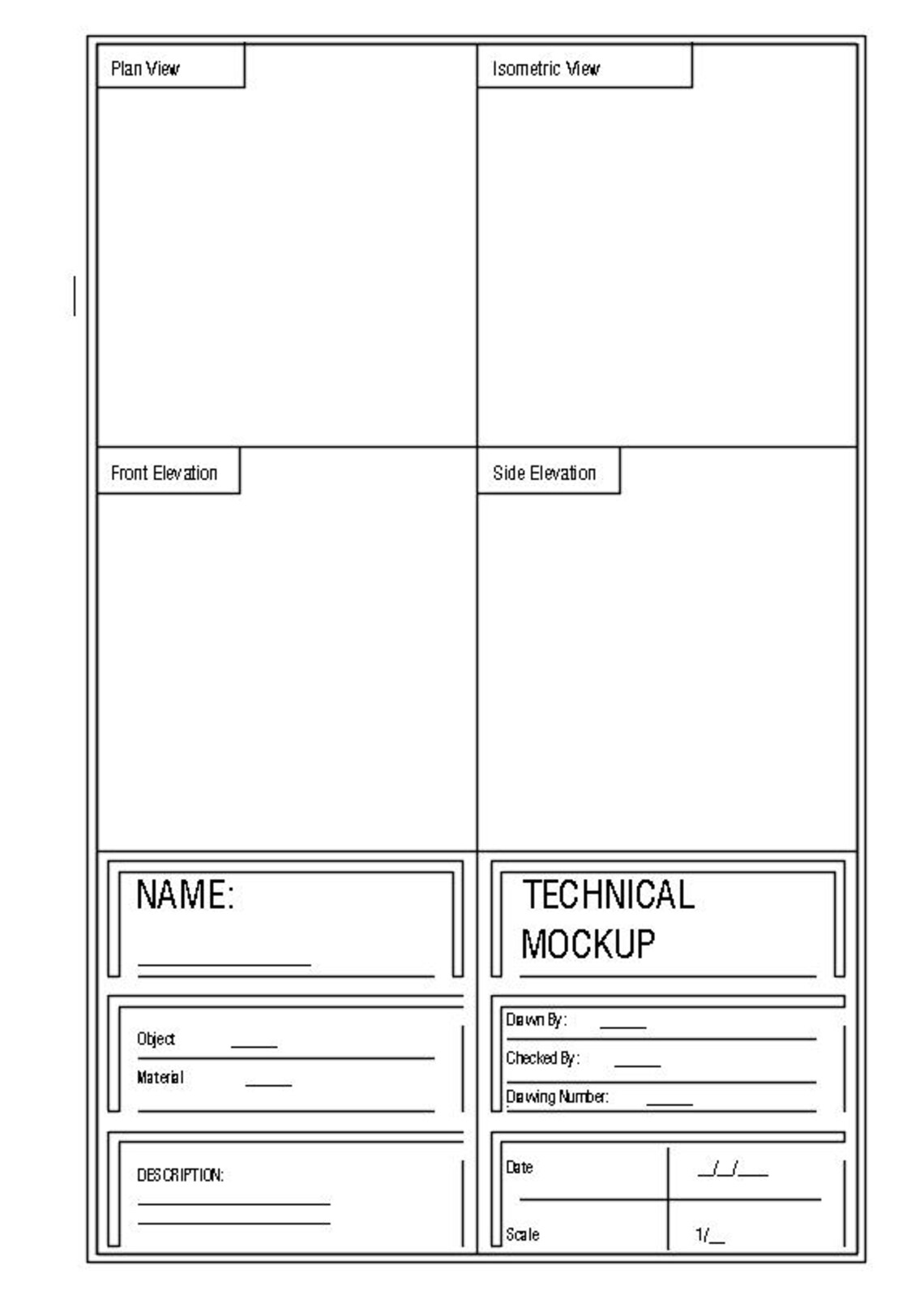 Technical Drawing Mockup Template for Product Design – Chair CAD ...