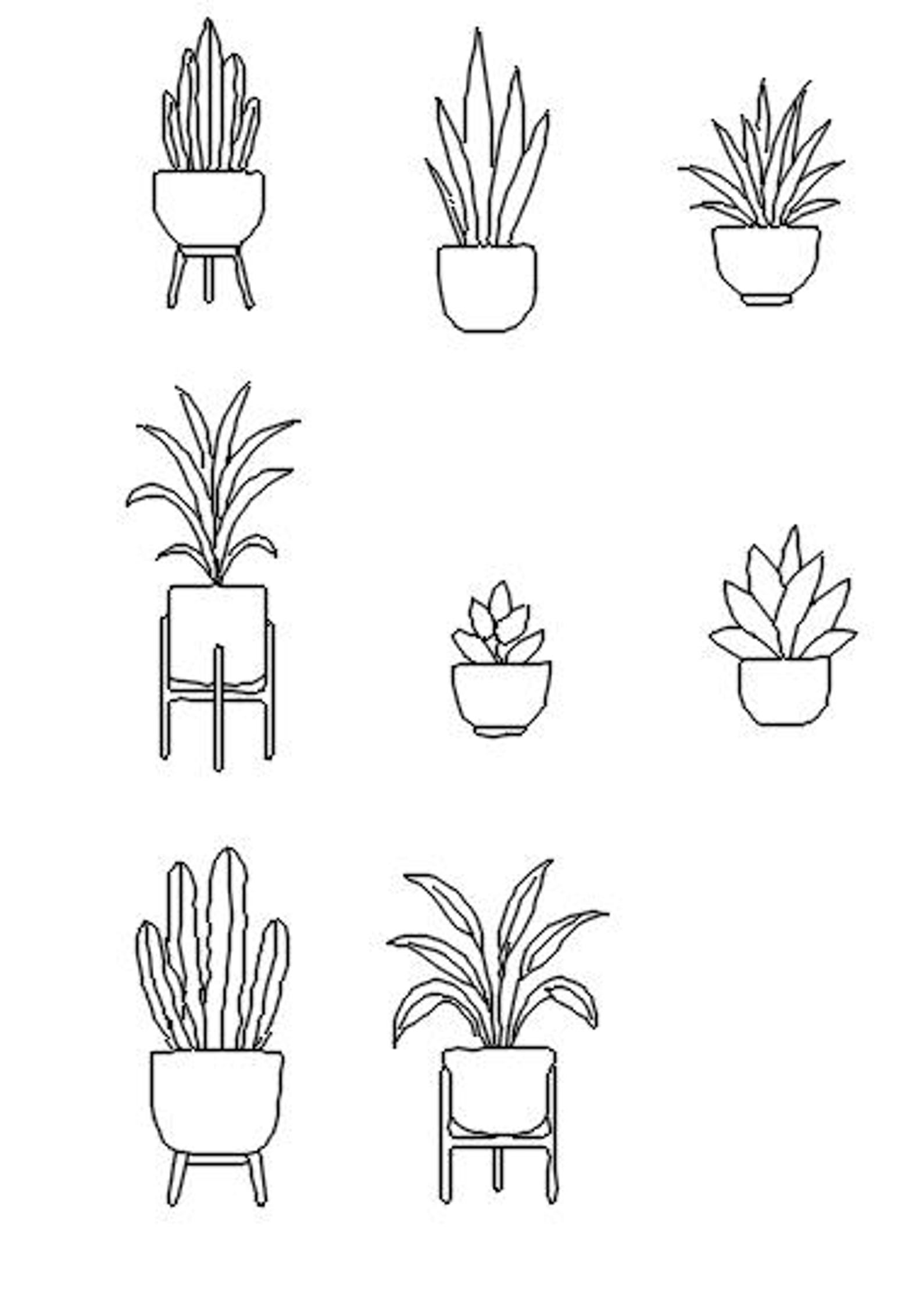 70+ Autocad VEGETATION Blocks – Indoor Plants, Trees, Shrubs, Flowers ...