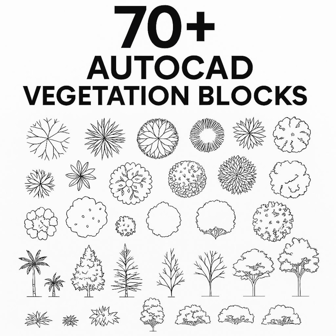 Vegetation DWG Blocks – 70+ 2D Plant Symbols for Architects, Autocad ...