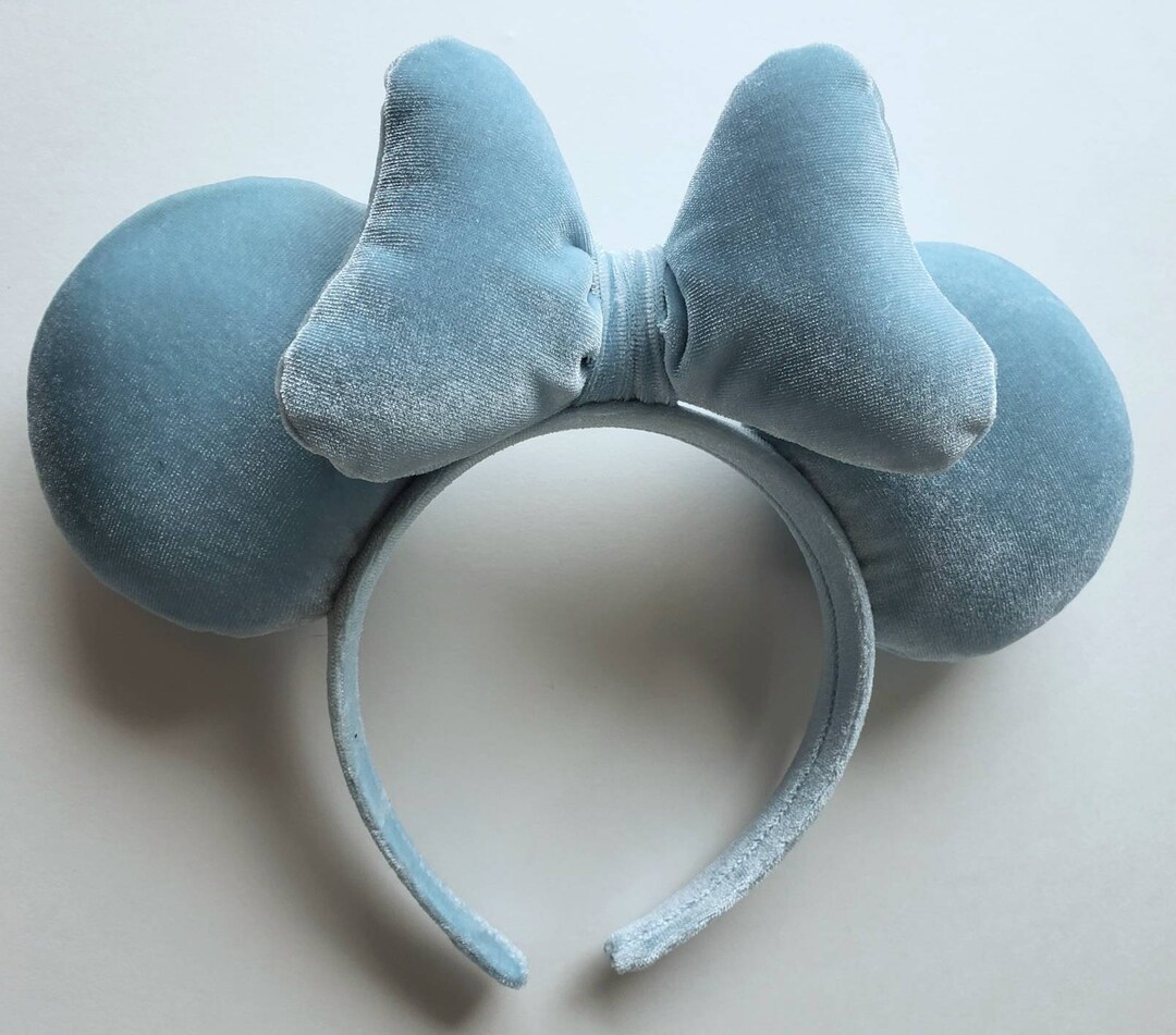 Soft Light Blue Velvet Mouse Ears - Etsy