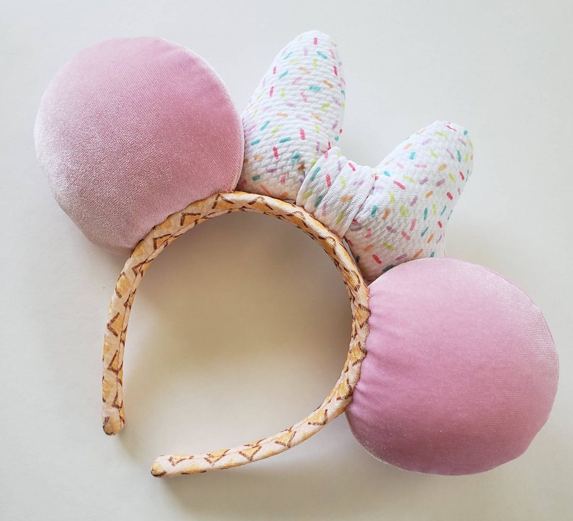 Ice Cream Cone With Sprinkles Mouse Ears Headband Pink - Etsy