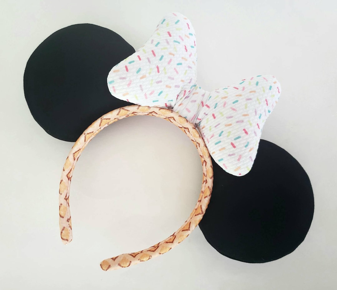 Ice Cream Cone With Sprinkles Mouse Ears Headband | Treat Mouse Ears - Etsy