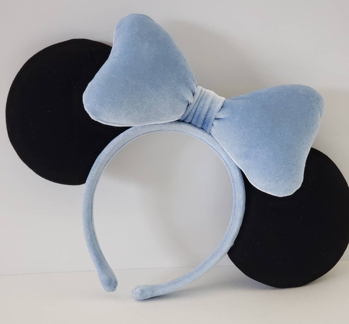 Light Blue Velvet Mouse Ears Headband Mouse Ears Headband | Etsy