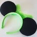 Bright Green Velvet Mouse Ears Headband Park Ears Headband Neon Lime ...