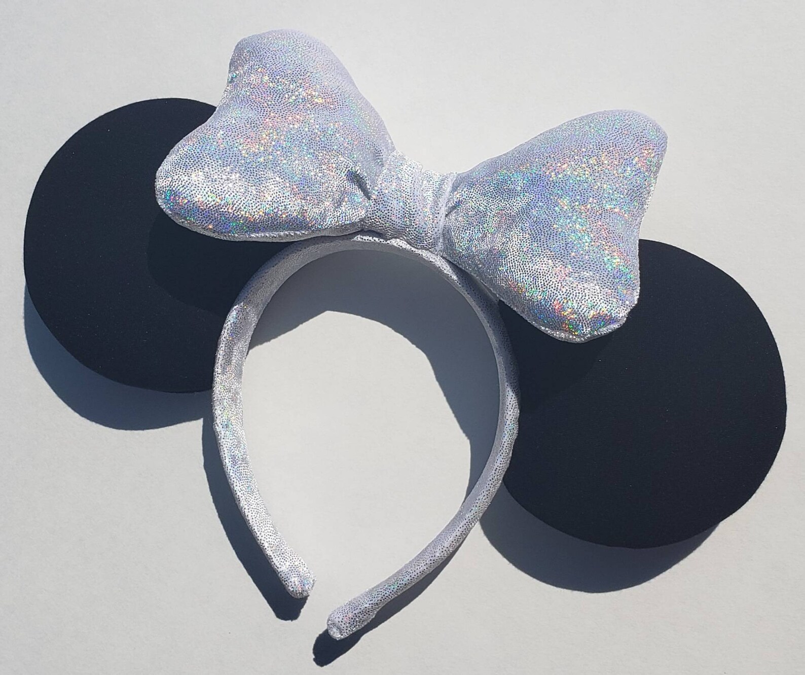 Silver Iridescent Velvet Mouse Ears Headband Shiny Mouse - Etsy