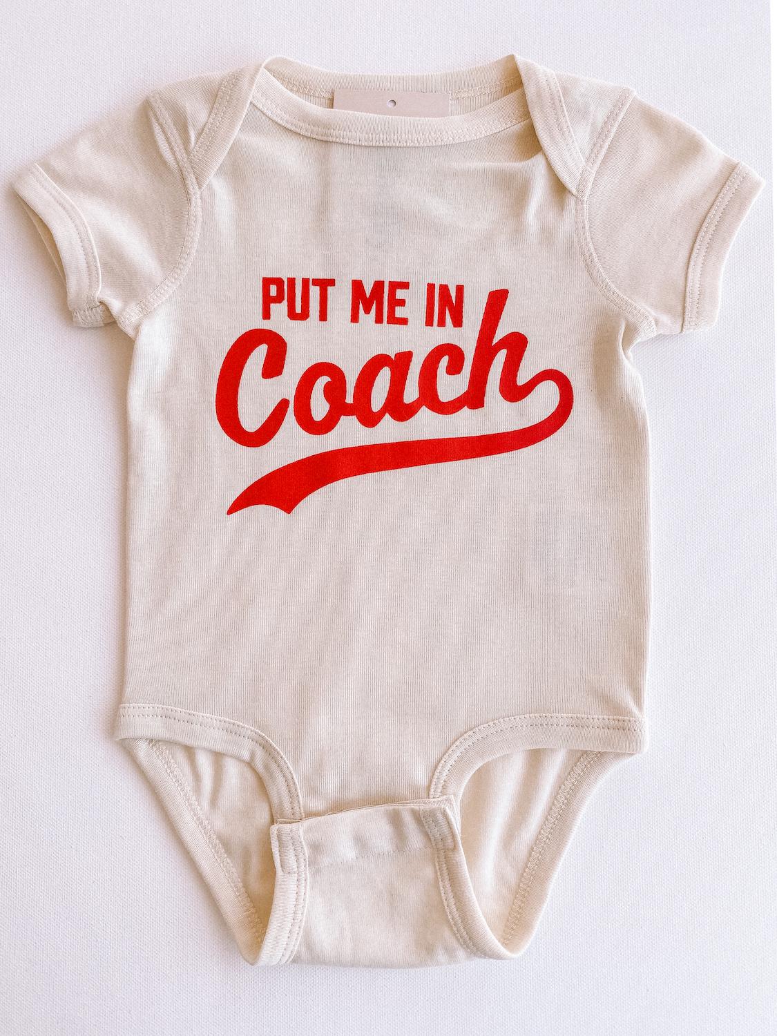 Put Me in Coach Baby Baseball Onesie - Etsy