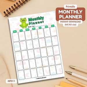 Monthly Planner Printable - PDF - Digital Download for A4 A5 Size ...