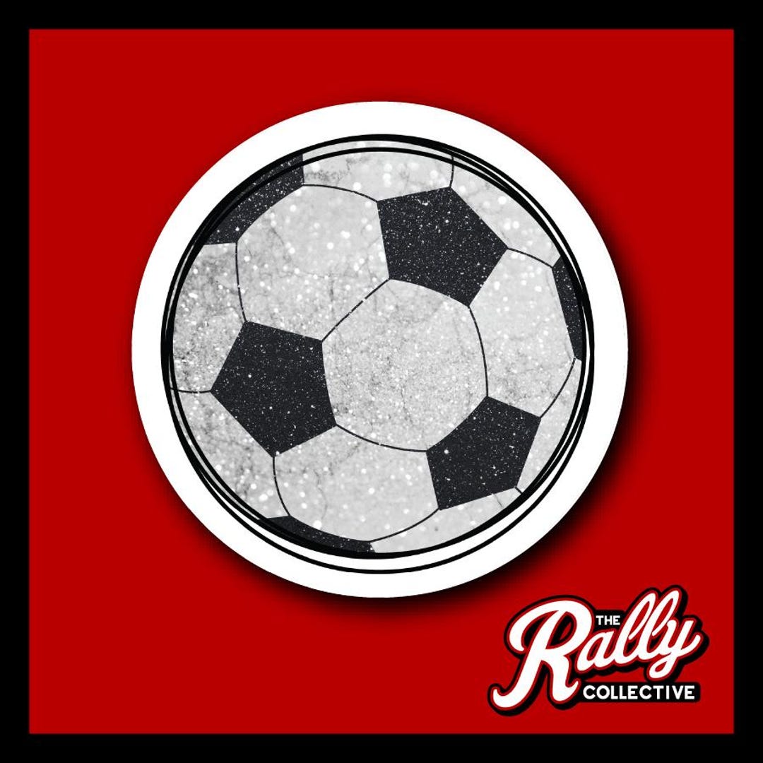 Faux Glitter Soccer Ball Vinyl Decal | Perfect Sticker for Car, Laptop ...