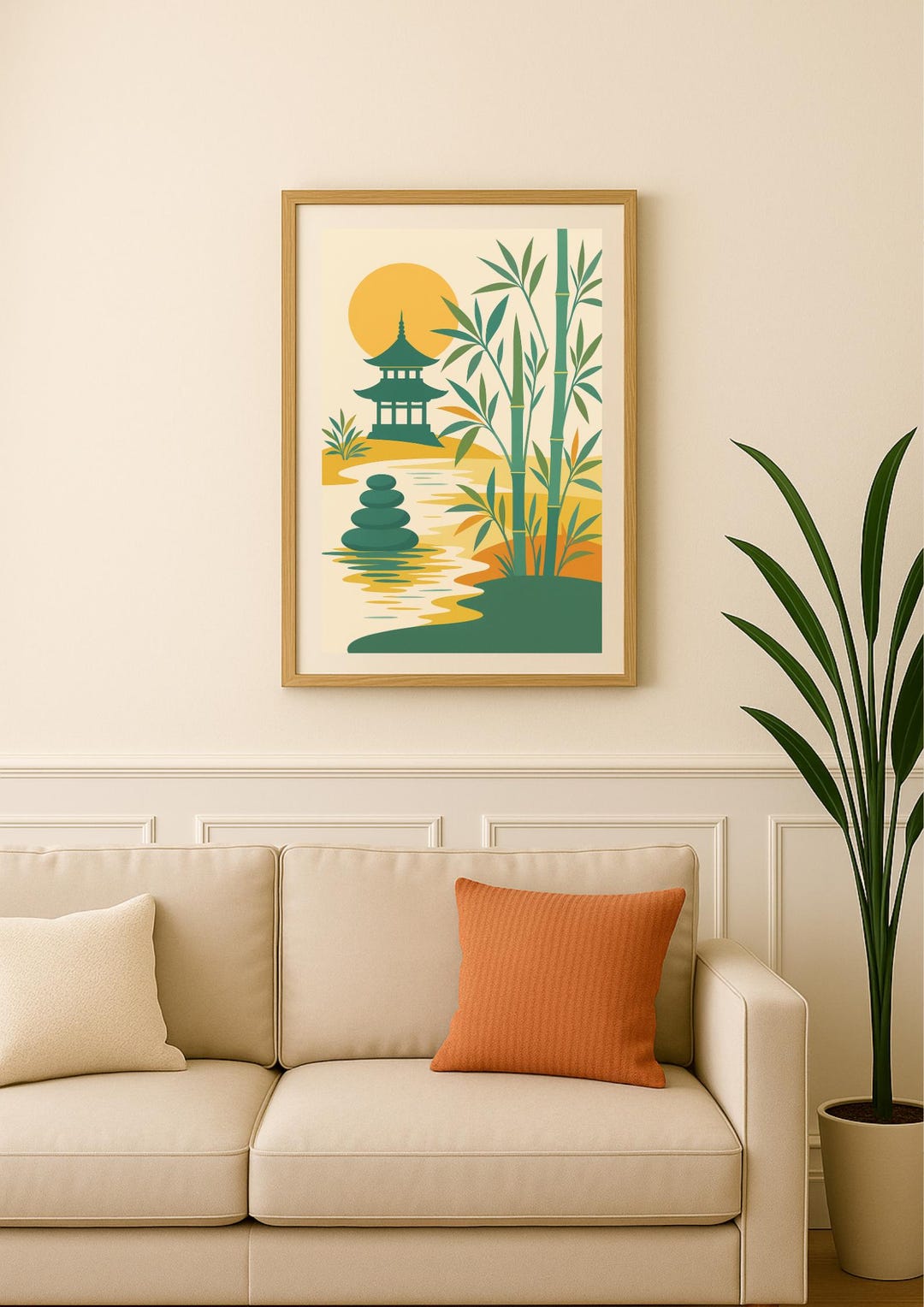 Zen Garden Poster – Pagoda and Bamboo (A3 & A4 Download) - Etsy