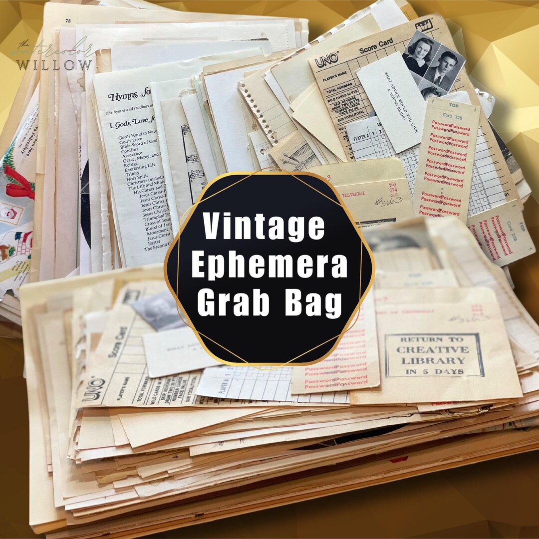 Vintage Ephemera Pack, Grab Bag Mixed Media Paper, Old Advertising - Etsy