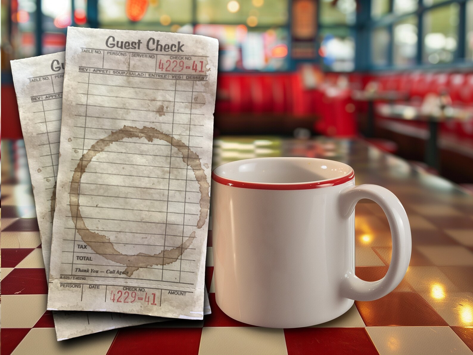 Coffee Stained Guest Checks/ Grungy / Junk Journal Supplies / Coffee ...