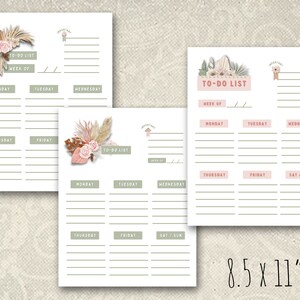 To-do List 3 Boho Printable Planner Pages Weekly Tracker daily Routine ...